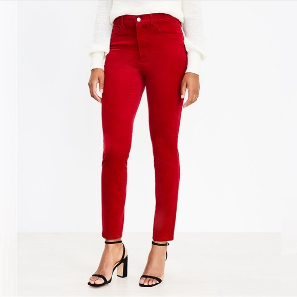 LOFT | Pants & Jumpsuits | Loft Red Super Skinny Corduroy | Poshmark